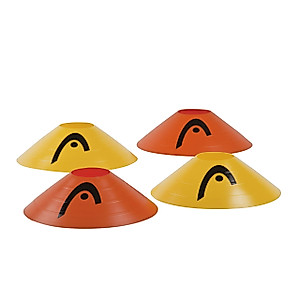 HEAD QST Tennis Dome Cones - 20 Training & Practice Cones for Agility & Accuracy Drills, Yellow / Orange
