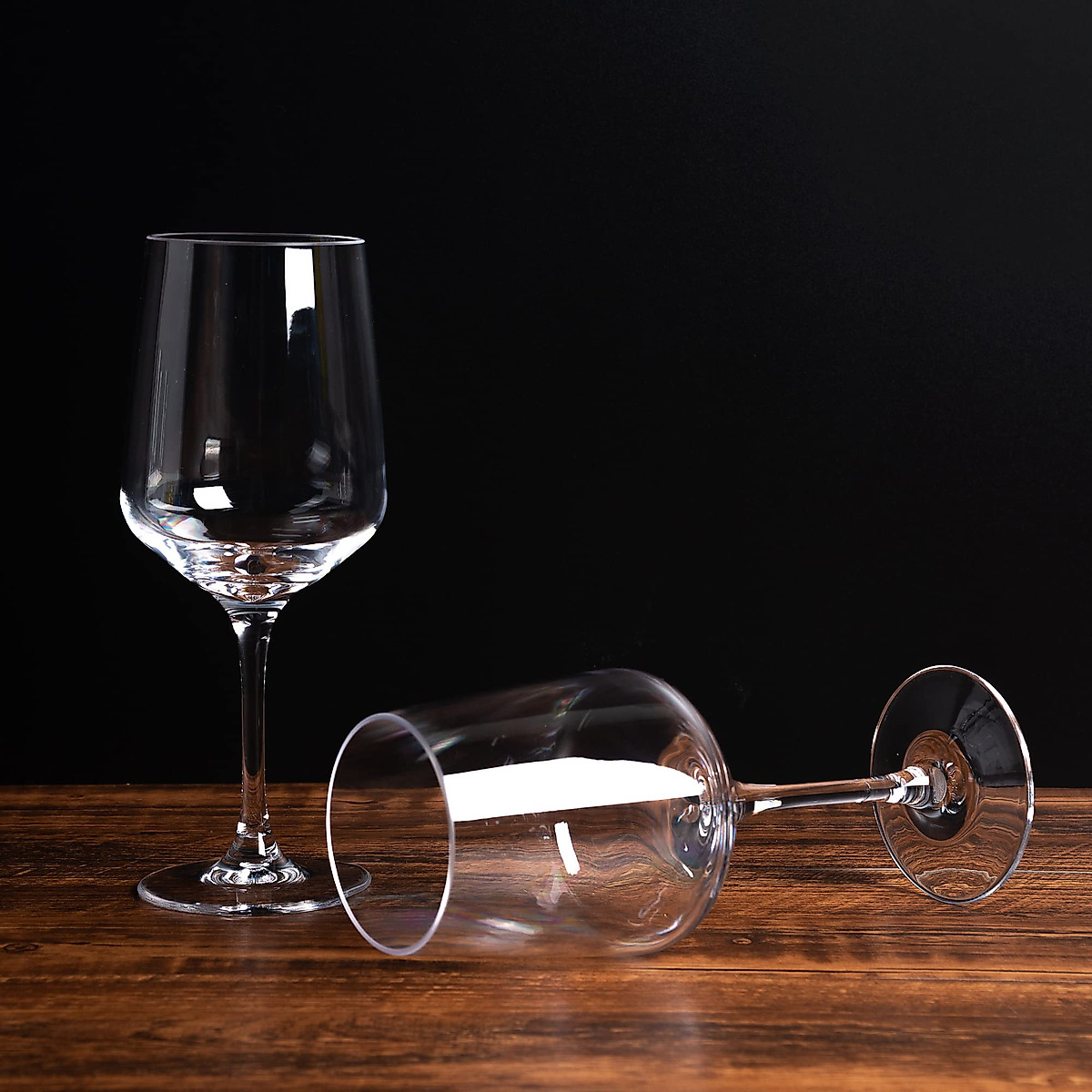 KOXIN-KARLU Unbreakable Classic 18 ounce All-Purpose Plastic Stem Wine Glasses Acrylic Glasses, Set of 6 Clear