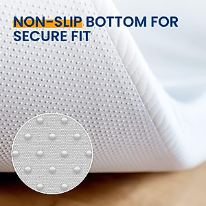 Newentor® Dual-Layer Memory Foam Mattress Topper - Medium Firm Gel Infused Mattress Topper with Oeko-TEX & CertiPUR-US Certified - Mattress Topper with Washable Zipped Cover, Twin