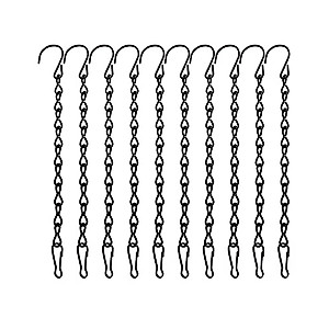 YINGFENG 10 Pack 9.5 Inch Black Hanging Chains, Garden Plant Hangers, for Hanging Bird Feeders, Billboards, Chalkboards, Basket, Planters, Lanterns, Wind Chimes and Decorative Ornaments Etc