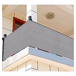 ALBN Balcony Privacy Screen for Balcony Garden Privacy Protection HDPE UV Protection Tear Resistance with Metal Holes, Height 70cm/80cm (Color : Gray, Size : 80x250cm)