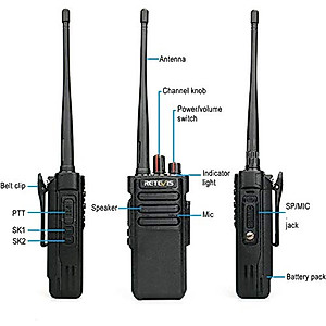 Retevis RT29 New Version,High Power Walkie Talkies Long Range,IP67 Waterproof,3200mAh,Emergency Alarm,Durability,Military Grade Two Way Radio (5 Pack)