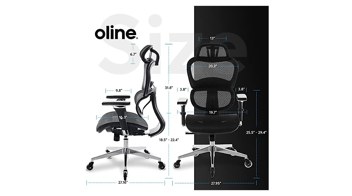 Oline ErgoPro Ergonomic Office Chair - Adjustable Mesh Desk Chair