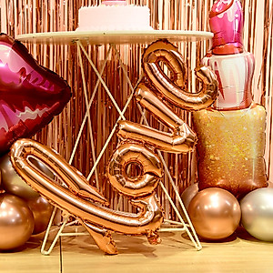 Rose Gold birthday decorations for women ，happy birthday party decorations for girls，Rose Gold Fringe Curtain，happy birthday banner，happy birthday balloon，happy birthday balloon letters