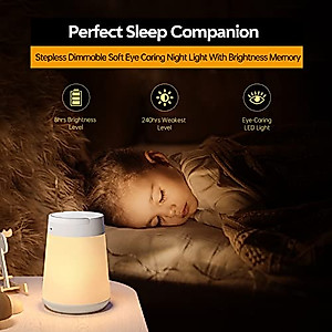 Aisutha Night Light for Kids, LED Touch Sensor Baby Night Light for Breastfeeding and Sleep Aid, Stepless Dimming Nursery Lamp Rechargeable Portable Night Light with Memory Function Bedside Light