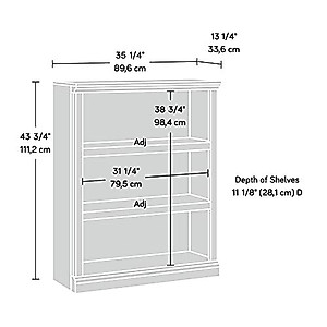 Sauder Select Collection 3-Shelf Bookcase, Estate Black finish