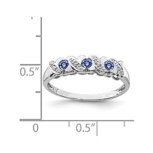 Sterling Silver Rhodium Tanzanite & Diam. Ring - Jewelry By Sweet Pea