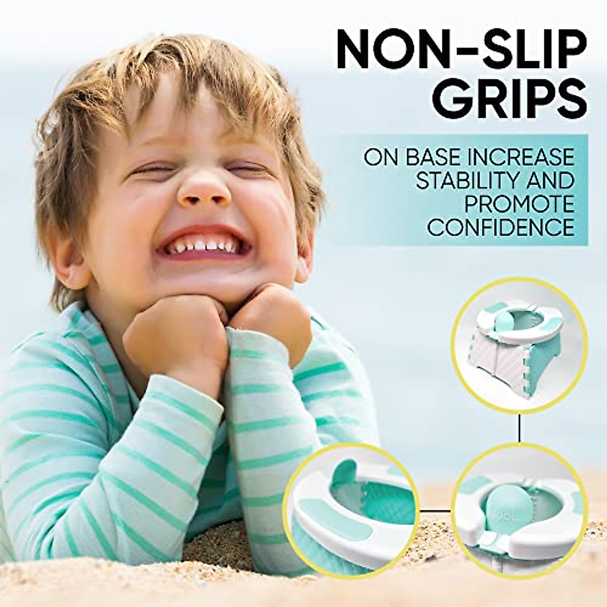 Portable Potty Training Chair with Travel Bag, Foldable, Indoor/Outdoor Use, Camping, Includes 30 Replacement Bags - Jool Baby