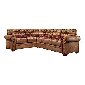 American Furniture Classics Model Two Piece Sofa sectional brown pinto