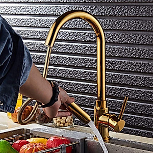 Bathtub Faucet Kitchen Sink Taps Modern Single Hole Single Handle Swivel Spout Pull Out Kitchen Taps, Mixer Hole Pull Out Faucet Monobloc Mixer Tap