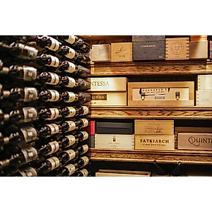 VintageView W Series (3 Ft) - 27 Bottle Wall Mounted Wine Rack (Satin Black) Stylish Modern Wine Storage with Label Forward Design