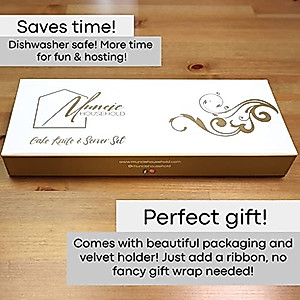 Muncie Household Cake Knife And Cake Server Set - Stylish, Classic, Sturdy - Fit For All Occasions - Wedding, Birthday, Everyday Use - Stainless Steel With Ergonomic Handle