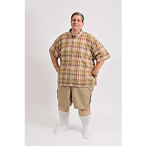 Extra Wide Medical Mid Calf Crew (Pack of 3), Diabetic Socks, Made in USA, for Men and Women (Small, Tan)