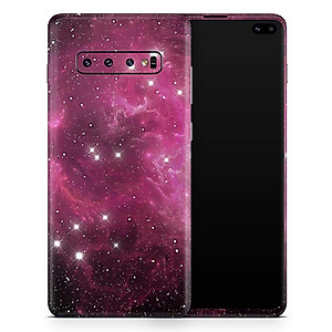 DesignSkinz Glowing Pink Nebula Protective Vinyl Decal Wrap Skin Cover Compatible with The Samsung Galaxy S20 (Screen Trim & Back Glass Skin)