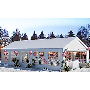 YITAHOME 16x32 ft Party Tent Heavy Duty Wedding Event Shelters Outdoor Upgraded Galvanized Canopy with Large White Roof, Removable Sidewalls & 3 Storage Bags