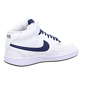 Nike Men's Court Vision Mid Sneaker, Black/White, 12 Regular US