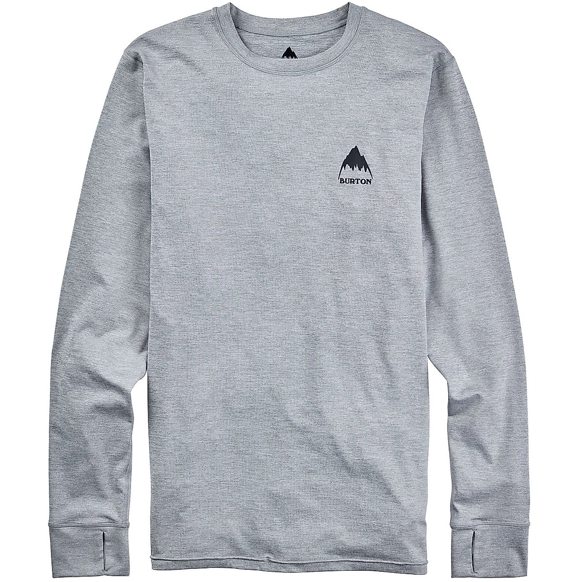 Burton Mens' Lightweight X Base Layer Crewneck Top (US, Alpha, Small, Regular, Regular, Gray Heather)