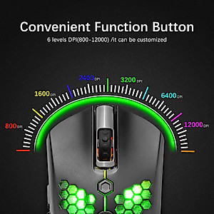 Wired Gaming Keyboard and Mouse,3 in 1 Gaming Set,Green LED Backlit Mechanical Keyboard,12K DPI Superlight Gaming Mouse,Large Mouse Pad for PC Gamer
