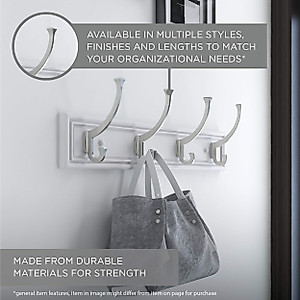 Franklin Brass Heavy Duty Coat and Hat Hook Rail Wall Hooks 6 Hooks, 27 Inches, White/White, RPLR6DJ-PWW-L1