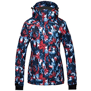 wantdo Women's Mountain Waterproof Ski Jacket Windproof Winter Warm Snowboard Jacket Navy S