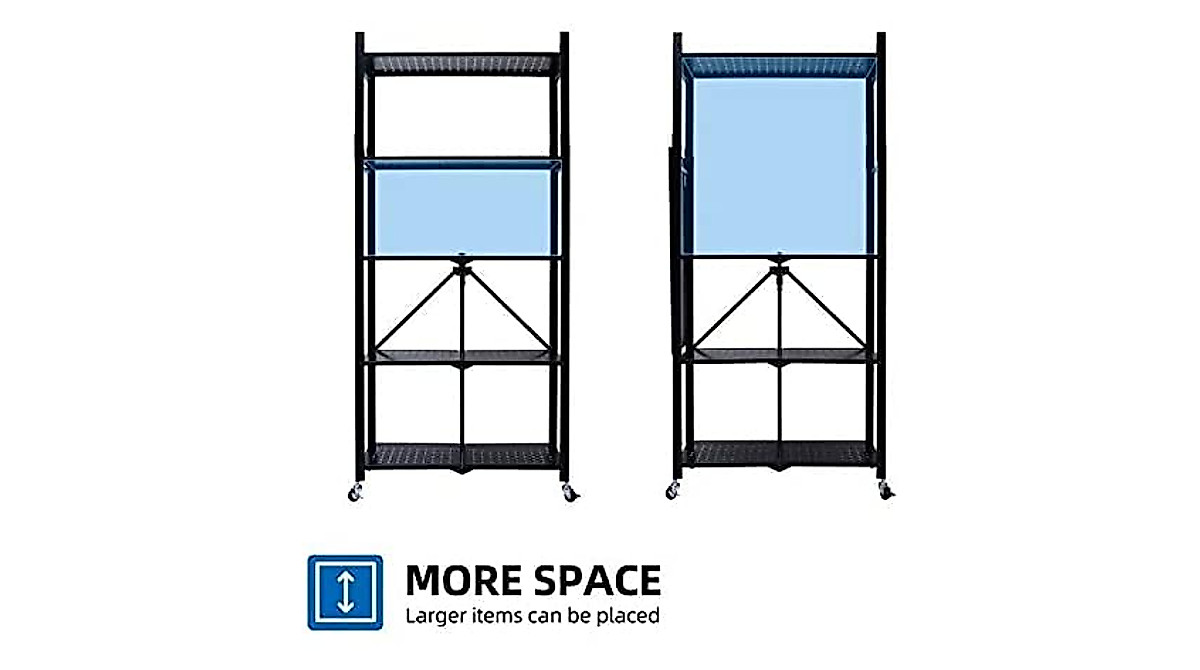 Malson 5-Tier Metal Storage Rack with Wheels - Heavy Duty