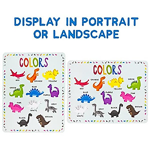 8-Pack Reversible Classroom Wall Posters 22" x 17" - Learn The Alphabet, Colors, Days, Months, Numbers, Shapes, & USA Map - Educational Posters by Pint-Size Scholars