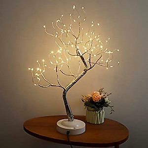 Tabletop Bonsai Tree Light 108 LED Copper Wire Tree Lamp Fairy Spirit Night Light,Battery/USB Operated,6h Timer Adjustable Branches Halloween Christmas for Home Decoration and Gift (Warm White)