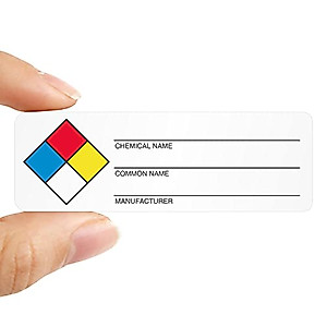 SmartSign Roll of 500 NFPA Paper Mini Labels with Chemical Name, Hazard Labels in Dispenser Box | 1" x 3" Matte Paper, Write-On