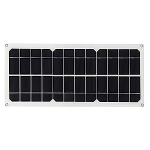 RvSky Garden Supplies 10W Flexible Solar Panel Clip Cable Battery Charging for Boat Motorhome