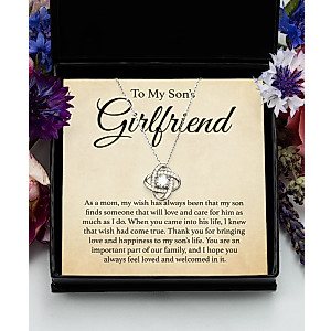Coveted Goods To My Son’s Girlfriend Gift, Sterling Silver Necklace Gift for Son’s Girlfriend