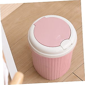 Cabilock Garbage can Rubbish Bins with lids Mini Desktop Trash bin Kitchen Waste Bins Garbage Container Plastic Garbage Bins Retro Waste Bin Spring Trash can Office Laundry Basket pp Indoor