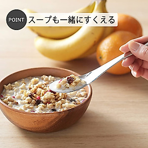 Shimomura Kihan 18756 Lotus Spoon, Set of 5, Made in Japan, Stainless Steel, Dishwasher Safe, Easy to Eat, Curry Pot, Stir Rice, Wok Bowl