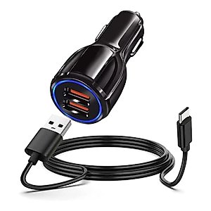 Fast Car Charger & 5ft USB Type C Charging Cable Cord fit for TCL Flip Pro 10L 20 SE 30, Cricket Influence Icon 2/3, Cricket Ovation 2 Debut Dream, ATT Calypso 2 Radiant Max, Sonim XP3 Plus XP8 Phone