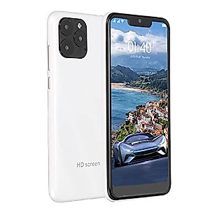 iP13 Pro MAX Unlocked Smartphone, 6.1in 3GB 32GB Face ID Cell Phone Unlocked for Android 6.0, MT6799 10 Core,Dual SIM, 5MP 8MP Dual Camera, 2800mAh Mobile Phone Support 128GB Expandable(White)