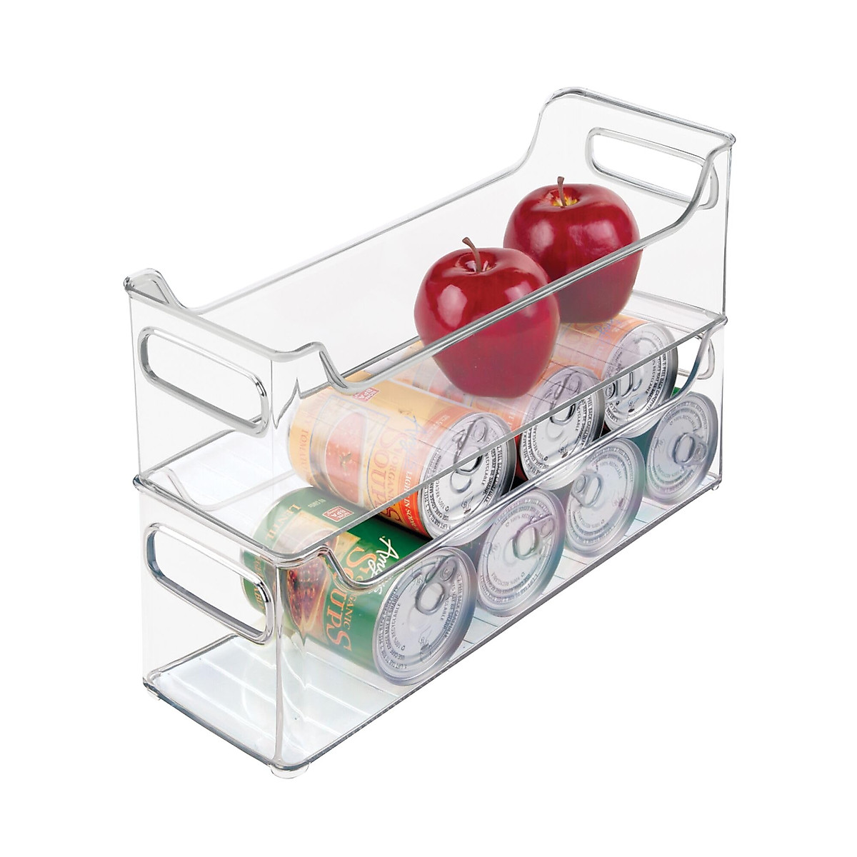 iDesign B00TFDFS6E Plastic Fridge and Freezer Storage Organizer Bin With Handles, Clear Bin for Food, Drinks, Produce Organization, BPA-Free , 14.5" x 5" x 5", Set of 2, Clear
