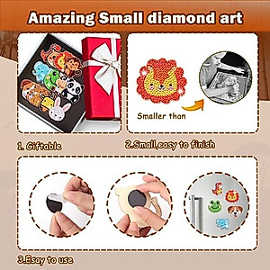 BSRESIN 12 PCS Animal Diamond Painting Magnets for Refrigerator, Diamond Painting Kits for Refrigerator Stickers, Diamond Art Craft Kits for Adults, Diamond Painting Accessories
