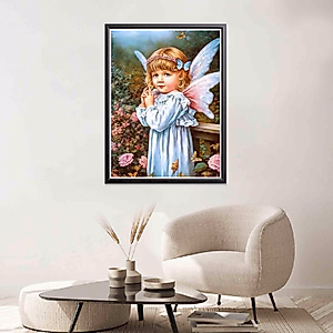 Sheehow 5D Diamond Painting Kits for Adults Butterfly Angel, Full Drill Diamond Art Girl, Gem Pictures Paint by Numbers Art, DIY Cross Stitch Jewel Art Rhinestone Craft for Home Wall Decor 12X16 inch