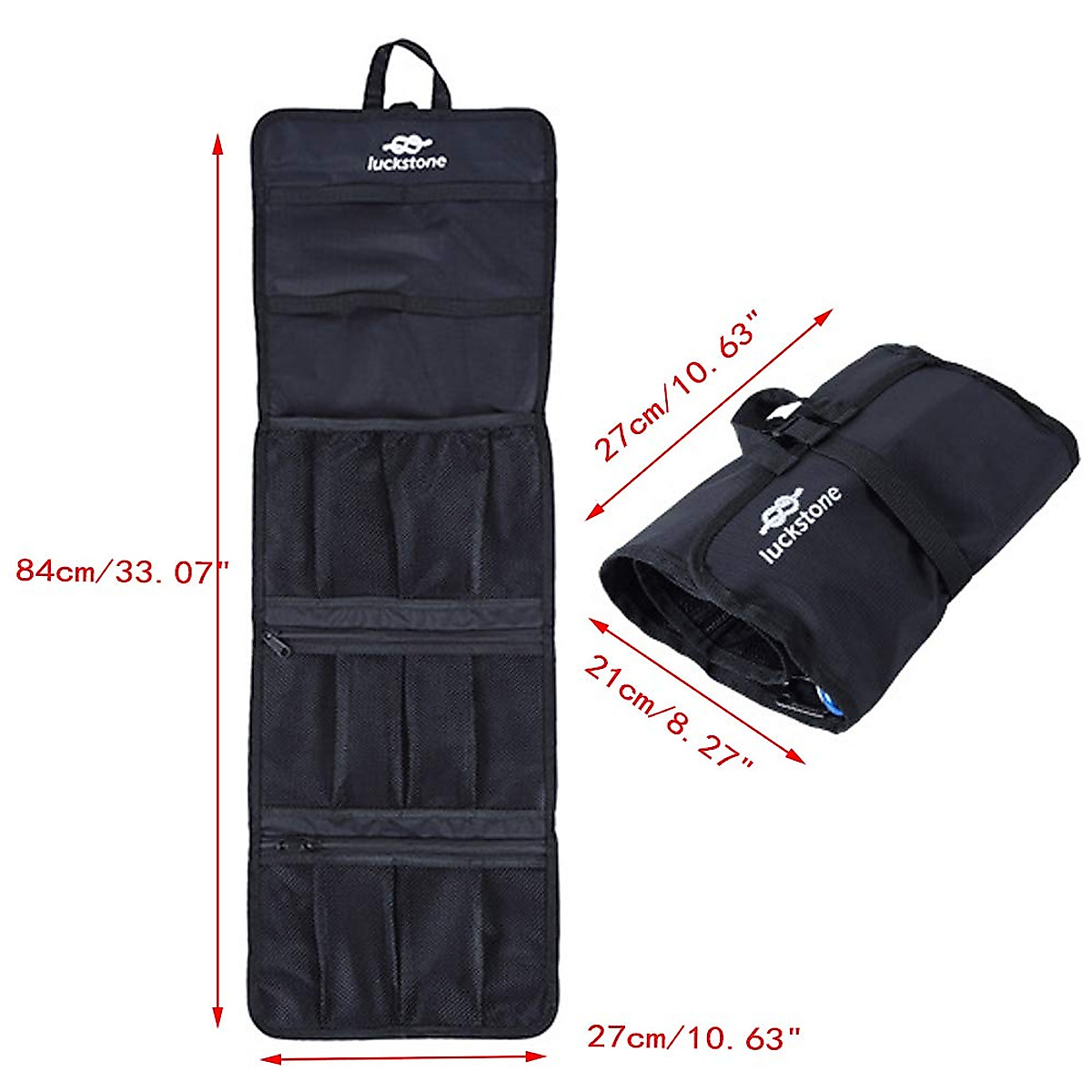 Mollytek Rock Climbing Gear Storage Bag Foldable Waterproof Roll Up D-Ring Climbing Quickdraw Hanging Tool Equipment Gear Carabiner Organizer Collection Bag Carry Pouch 420D Oxford Cloth (Black)