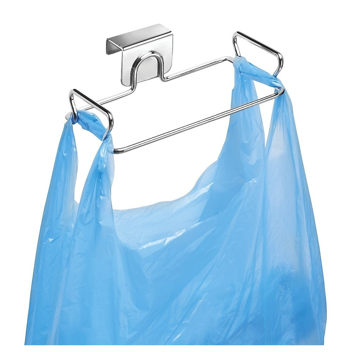 Over-The-Cabinet Plastic Bag Storage and Grocery Bag Holder, Kitchen Storage - Chrome