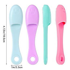 4 Pack Dog Finger Toothbrush, Dog Toothbrush Kit Surround Bristles for Easy Teeth Cleaning, Food Grade Silicone Dog Finger Toothbrush Fits Most Fingers, Toothbrush for Dogs & Cats Dental Care