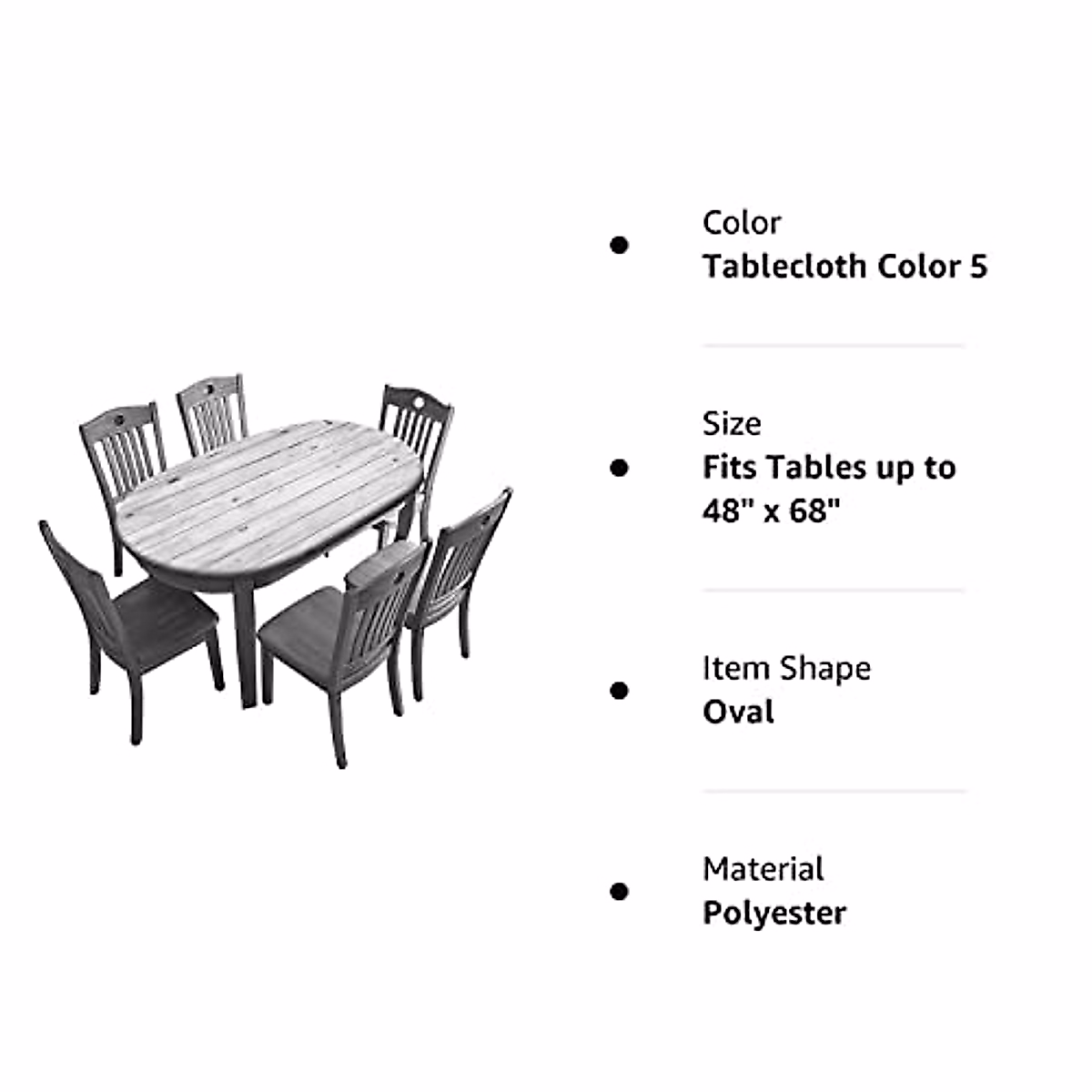 Grey Wood Grain Fitted Tablecloth Oval, 48" X 68" Polyester Elastic Edge Table Cover, Windproof and Wrinkle-Proof Table Cloths Indoor Restaurant Outdoor Terrace Dining Table Decoration Table Cover
