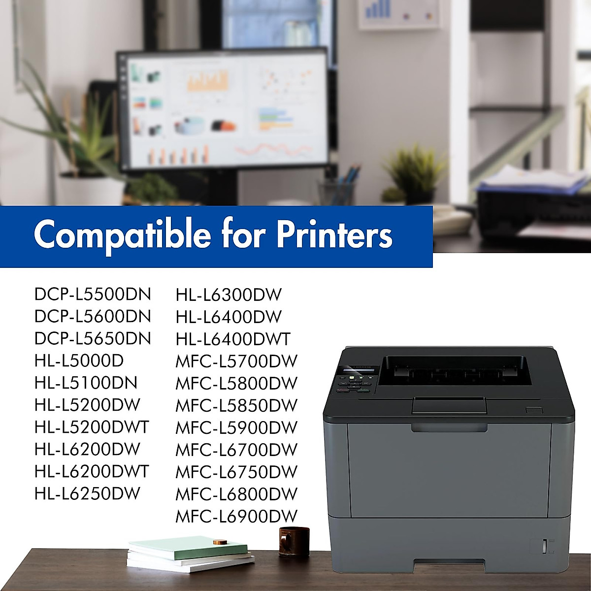 TN820 TN850 Toner Cartridge Black: Compatible Toner Cartridge Replacement for Brother TN-850 TN-820 TN 820 for MFC-L5900DW HL-L6200DW MFC-L5700DW MFC L5900DW HL-L5100DN MFC-L5850DW Printer (2-Pack)