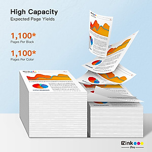 E-Z Ink Pro 822XL Remanufactured Ink Cartridgee Replacement for Epson 822 XL 822XL T822 High Yield to use with EPSON Workforce Pro WF-3820 WF-4820 WF-4830 (4 Pack,1 Black, 1 Cyan, 1 Magenta, 1 Yellow)