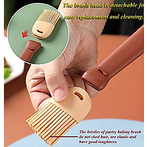 Silicone Basting Brush and Pastry Brush for Baking, Use as BBQ Grill Brush, Turkey Baster, Oil Brush for Cooking Brush - Food Brush - Sauce Brush for Kitchen - Silicone Brush Cooking (Green)