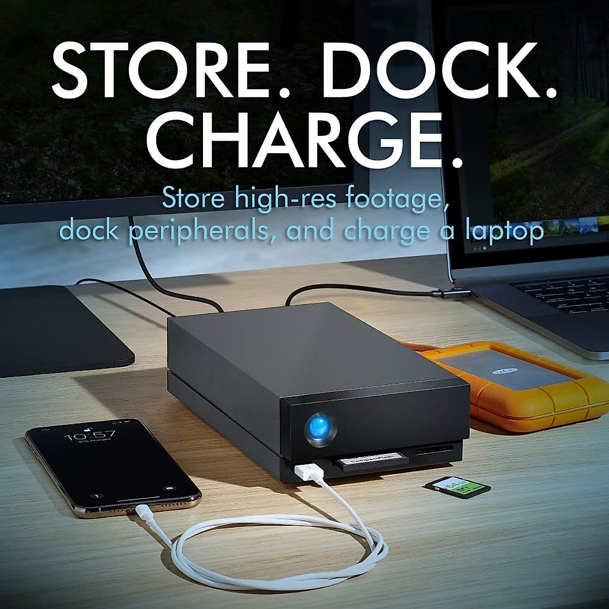 LaCie 1big Dock 16TB External Hard Drive HDD Docking Station – Thunderbolt 3 USB 3.1 USB 3.0 7200 RPM Enterprise Class Drives, for Mac and PC Desktop, Data Recovery (STHS16000800)