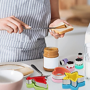 32 Pcs Sandwich Cutter Set, FineGood Sandwich Cutter and Sealer Cookie Cutters Vegetable Fruit Cutters Shapes for Kids with Food Picks Brush