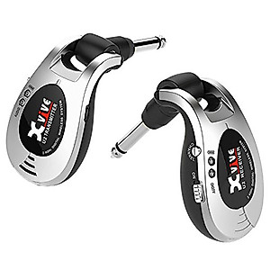 Xvive U2 rechargeable 2.4GHZ Wireless Guitar System - Digital Guitar Transmitter Receiver (Sliver)