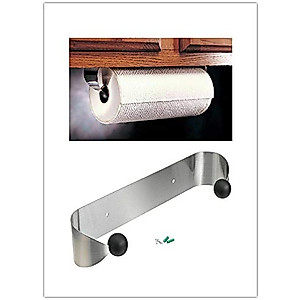 TSMST Paper Towel Holder Stainless Steel Under Cabinet/Wall-Mounted Paper Towel Rack for Kitchen, Bathroom, Easy to Install