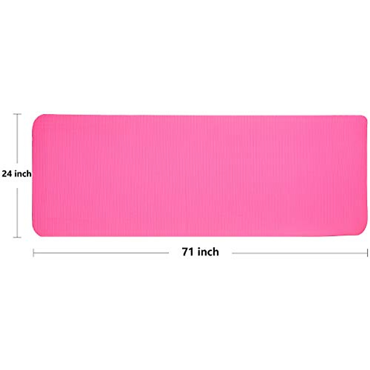 Signature Fitness All Purpose 1/2-Inch Extra Thick High Density Anti-Tear Exercise Yoga Mat and Knee Pad with Carrying Strap, Pink