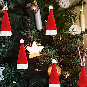 Amaxiu Christmas Cutlery Holders, 20pcs Christmas Santa Hats Silverware Holders Mini Cutlery Storage Bags for Xmas Dinner Table Pocket Dinnerware Decorations Flatware Supplies for Knifes Forks Spoon